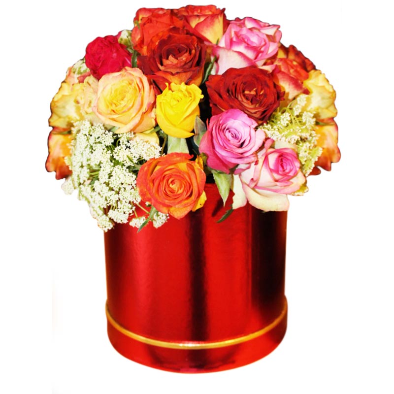 Beautiful Red Roses Hat Box BX4 · Cuddlez n Flowers